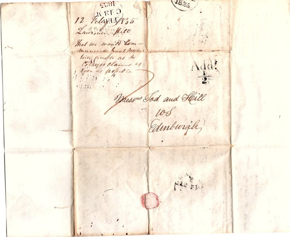 1835 KW VI Entire Mileage to Edinburgh Add 1/2d Postal History GB | eBay UK