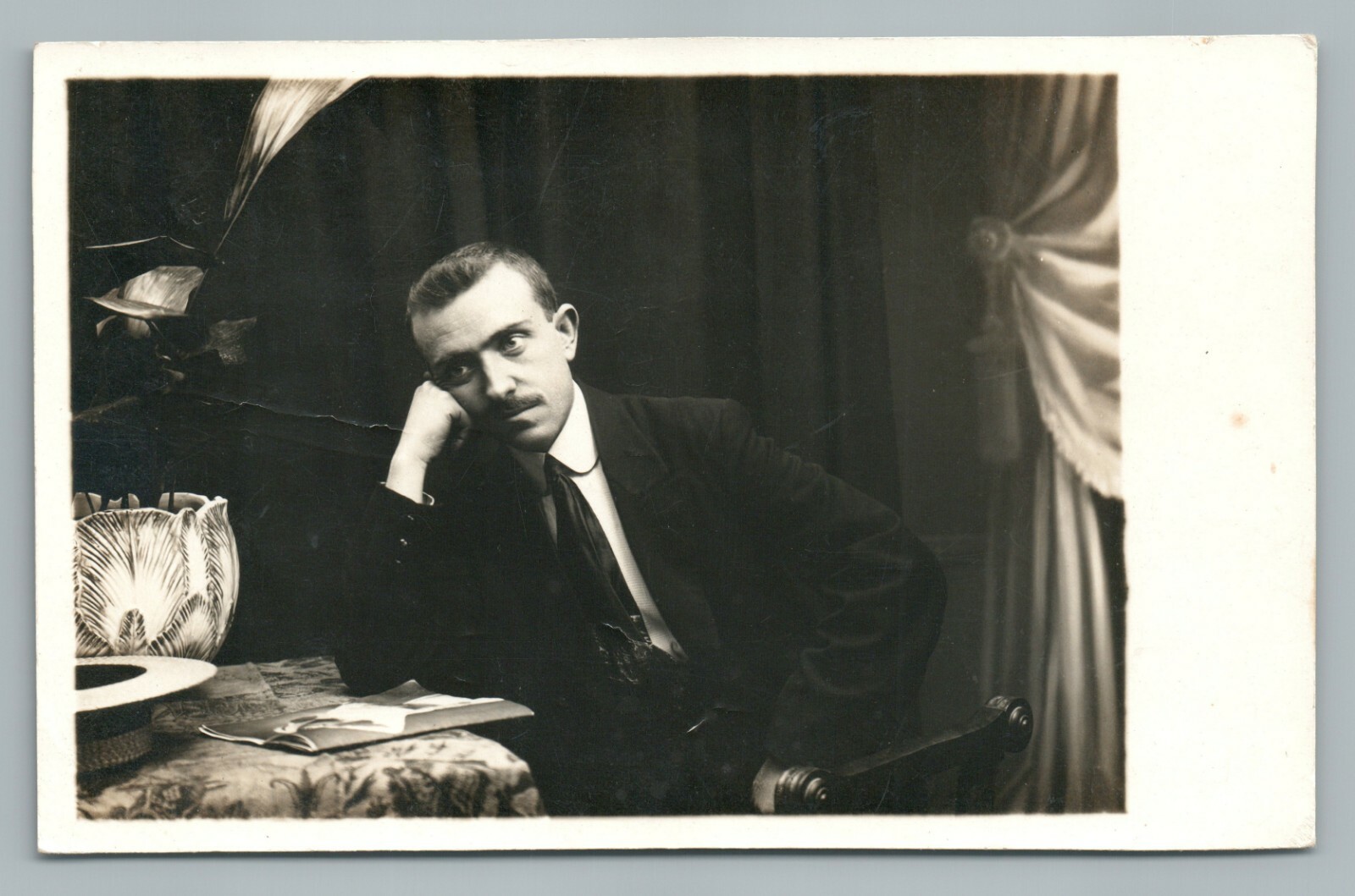 Spanish Mustache Man RPPC Madrid Spain—Studio Photo Foto Espana—Art ...