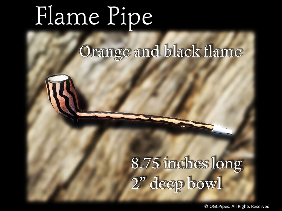 New Orange and Black Hand-Painted Clay Pipe | eBay