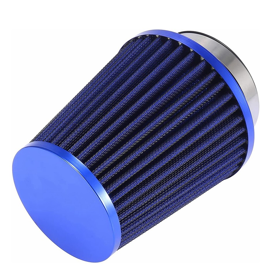 Blue 3 inch 76mm High Flow Inlet Dry Air Filter Cold Air Intake Cone ...