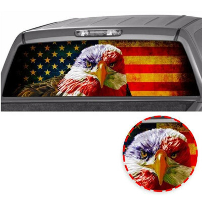Fit For Dodge Ram 1500 Rear Back Window American Flag Decal Sticker ...