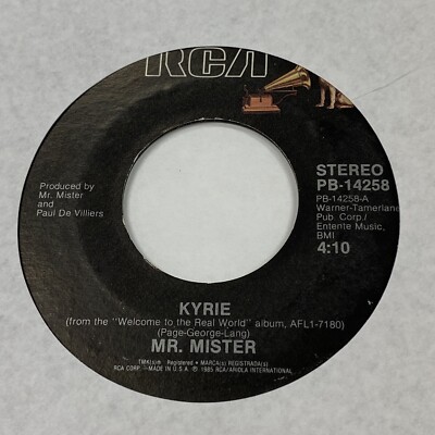 Mr. Mister - Kyrie / Run To Her - RCA 45 RPM Record - VG | eBay