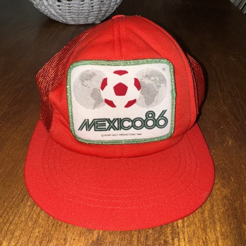 VTG 1986 Mexico 86 Trucker Cap SnapBack Hat FIFA World Cup Football ...