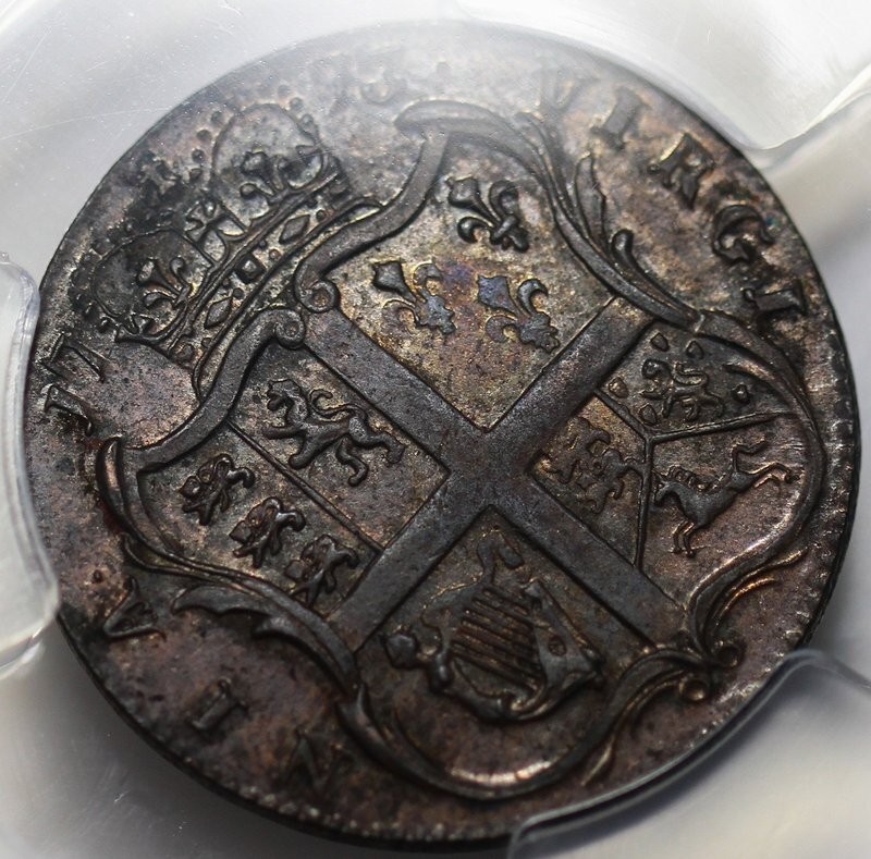 1773 Virginia Halfpenny, Period (PCGS UNC Details) - Colonial Copper ...