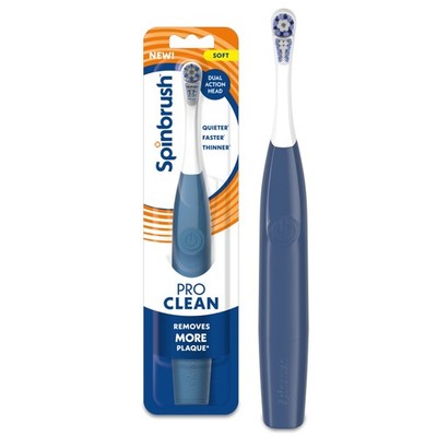 Spinbrush NEW PRO CLEAN Battery Powered Electric Toothbrush for Adults ...