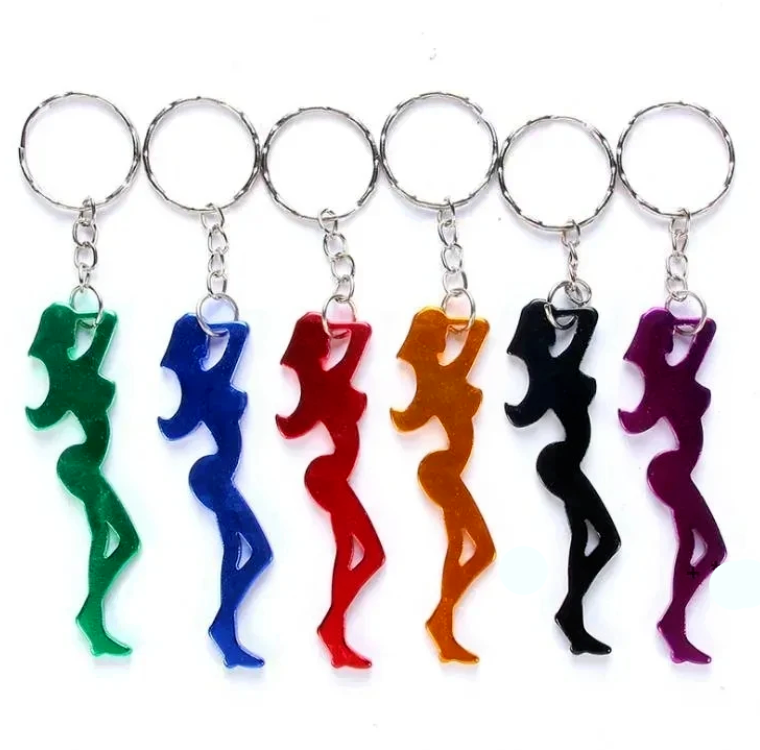 Sexy Girl/Woman Silhouette Red Metal Bottle Opener Keychain Keyring ...