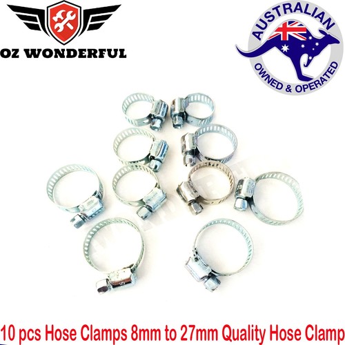 10 pcs Hose Clamps 8mm to 27mm Quality Hose Clamp | eBay