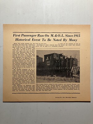 M & O L Railroad The Marcellus Observer Railroad Train Article Vtg | eBay