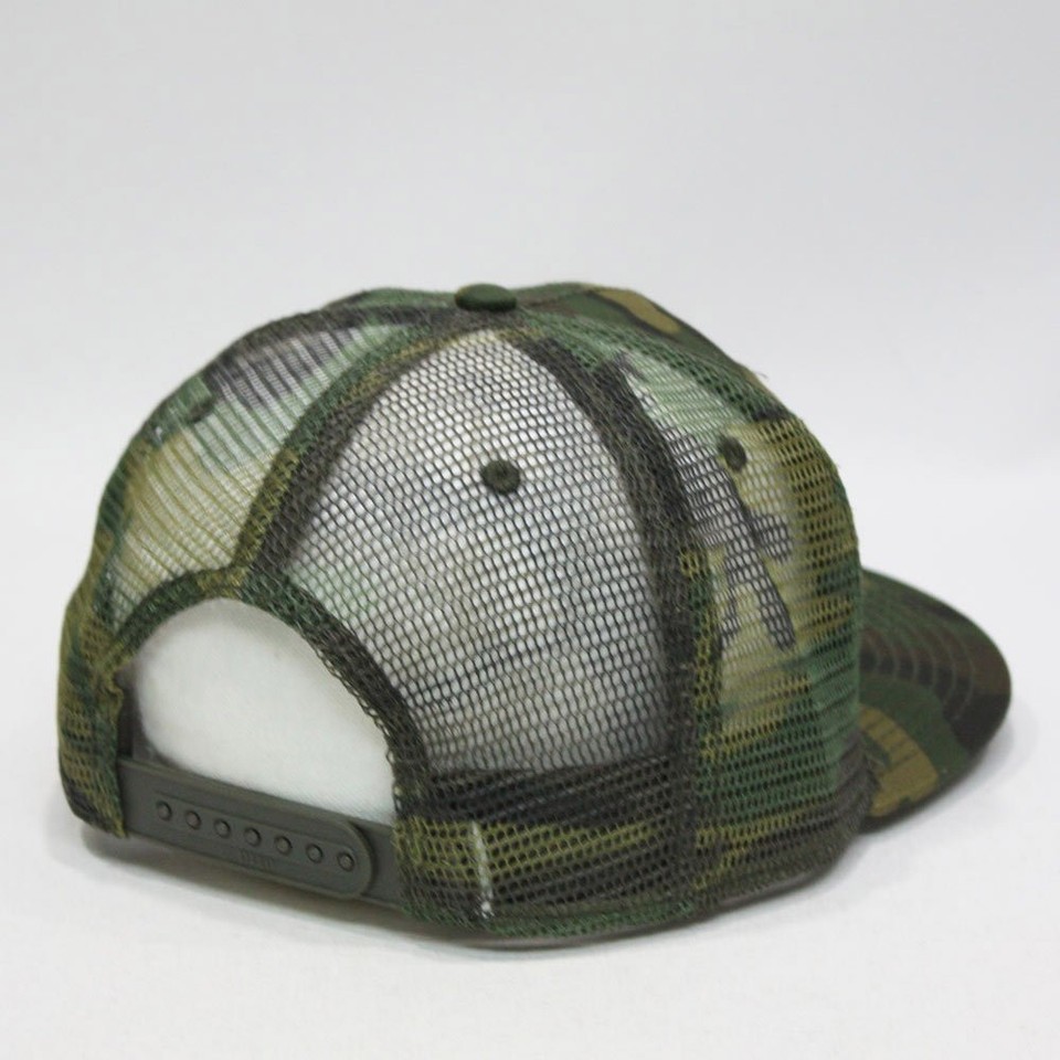 New Camo Flat Brim Mesh Snapback Trucker Baseball Cap Black Large | eBay