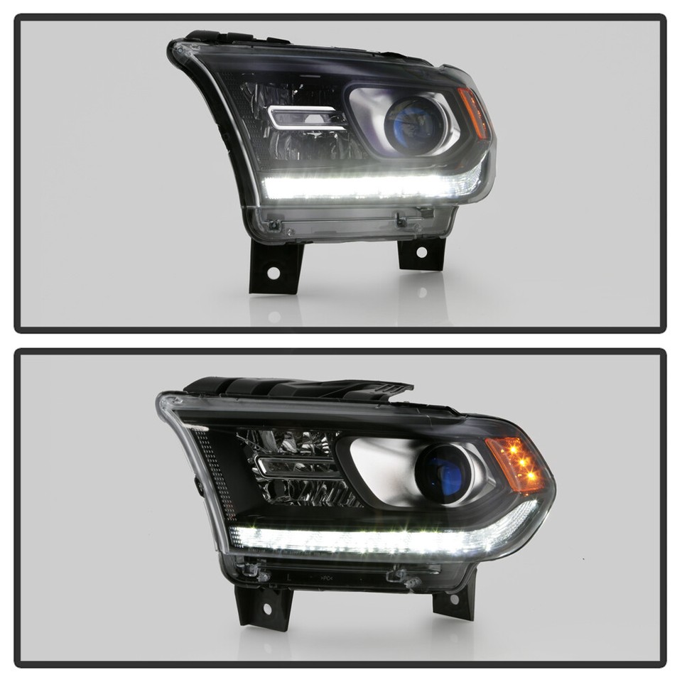2016-2020 Dodge Durango Black Halogen LED DRL Projector Headlights ...