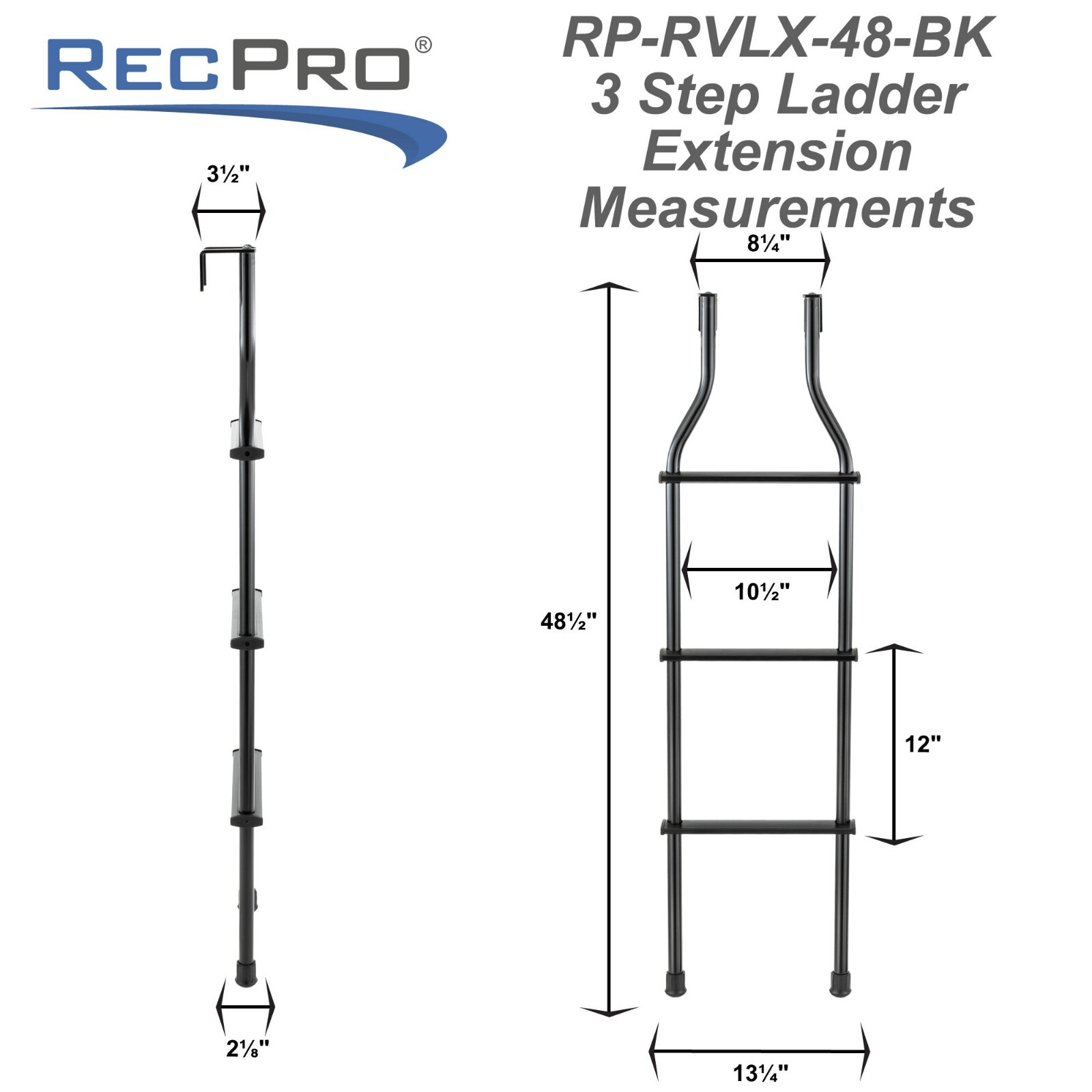 RecPro Universal RV Ladder Extension for RV Exterior Ladders | 3 Step ...