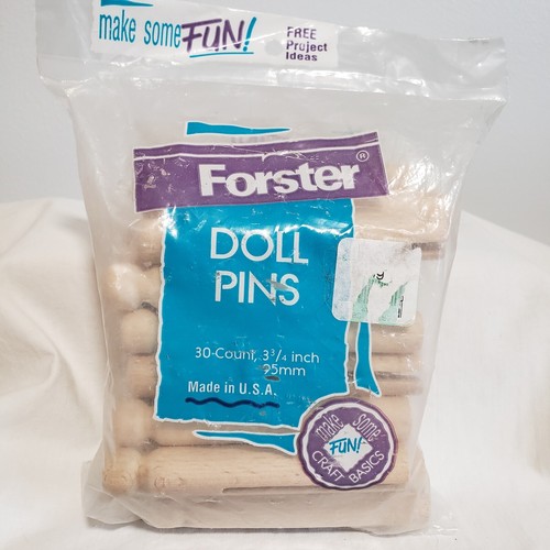 NOS Vintage Forster Wooden Doll Pins 30 Wood Clothes Pins Made in USA 3 ...