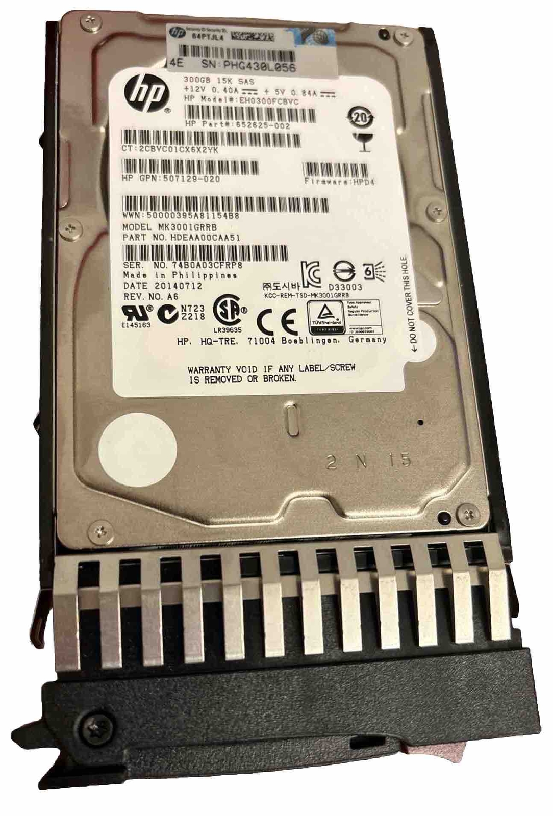 4x HP 2.5" 300GB 15k SAS HDD Model: EH0300FCBVC PN: 652625-002 | eBay