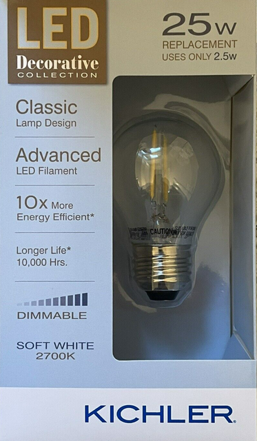 Kichler LED Light Bulb Decorative Collection 25w G16.5 Medium Base Soft ...