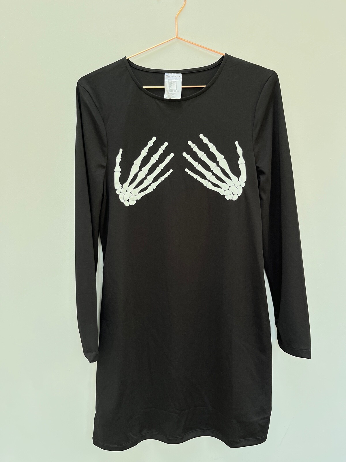 Amscan Skeleton Hands Dress Womens Size 10-12 Medium Halloween Fancy ...