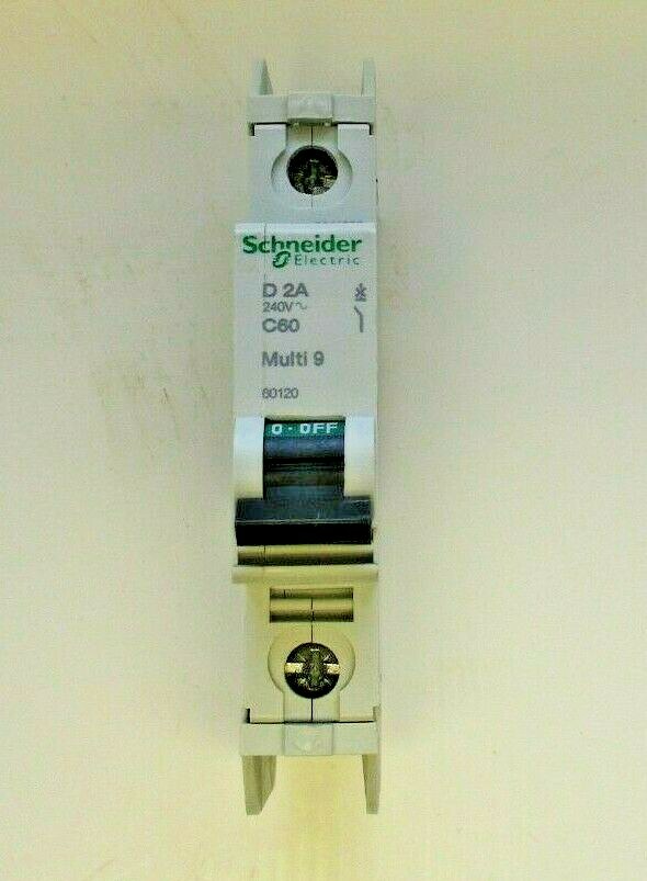 SCHNEIDER ELECTRIC SQUARE D MINI CIRCUIT BREAKER 60120 C60 D 2A MULTI 9 ...