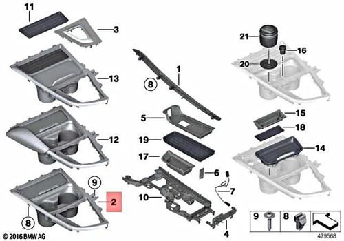 Genuine BMW Hybrid F30 F31 F32 F33 F34 Trim Center Console Front ...
