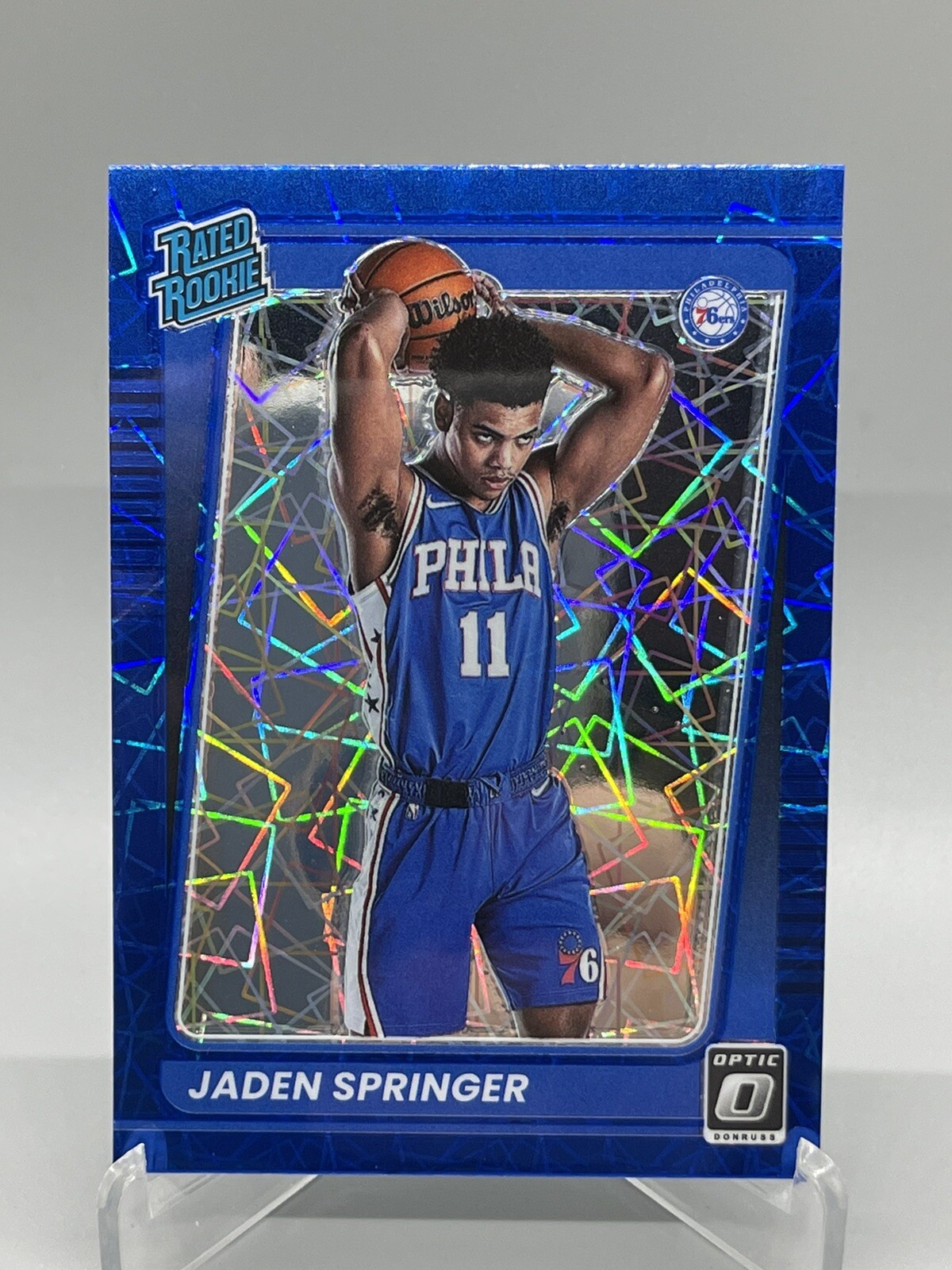 2021-22 Donruss Optic Jaden Springer Rated Rookie Blue Velocity Prizm ...