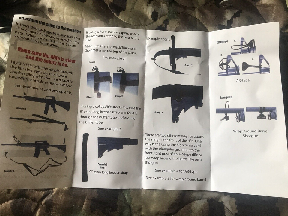 3 Point Combat Rifle Sling NEW DJ Safety USGI | eBay