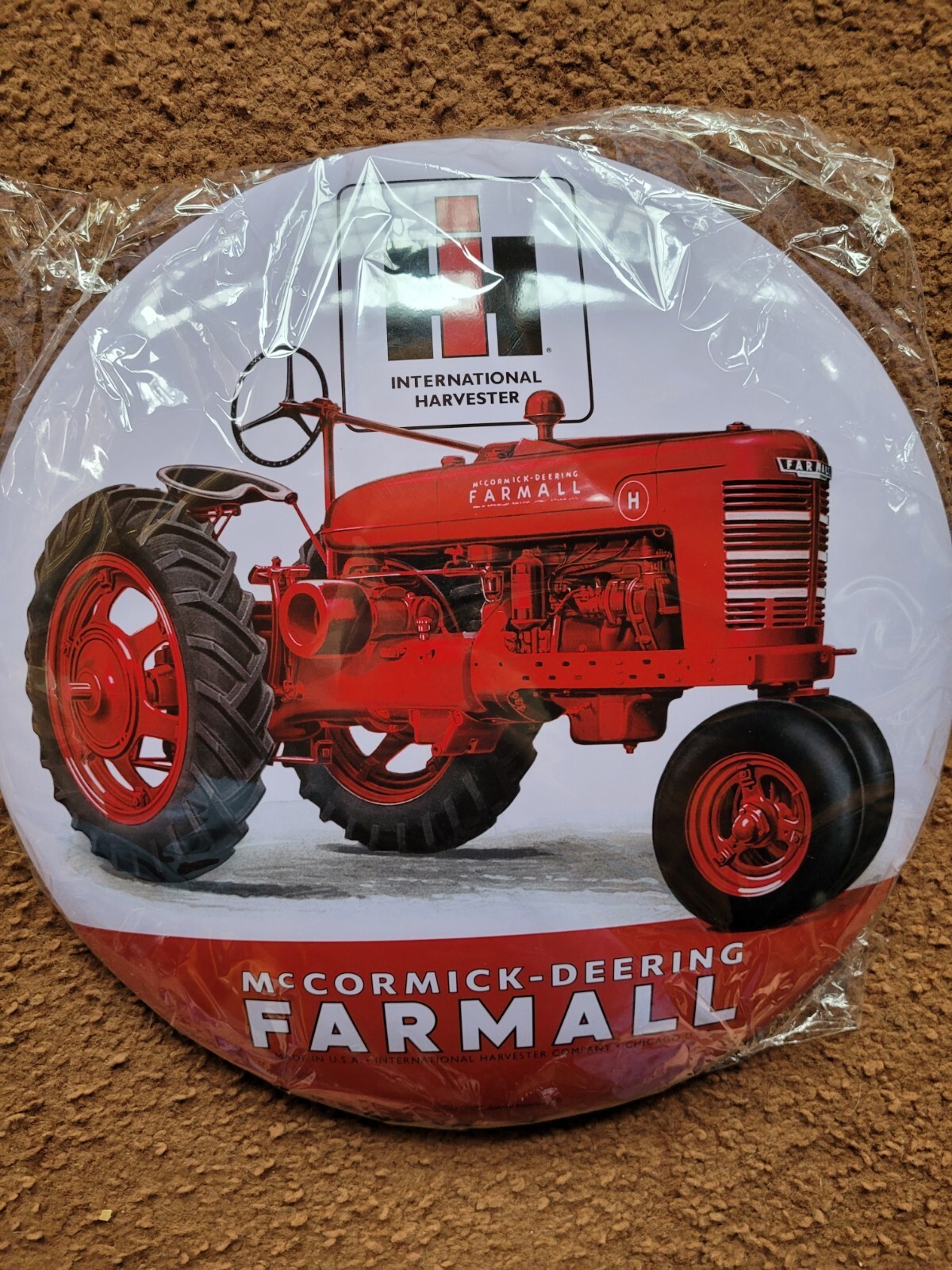 Farmall IH Model H Tractor Domed Sign 16" dia 2" dome International ...