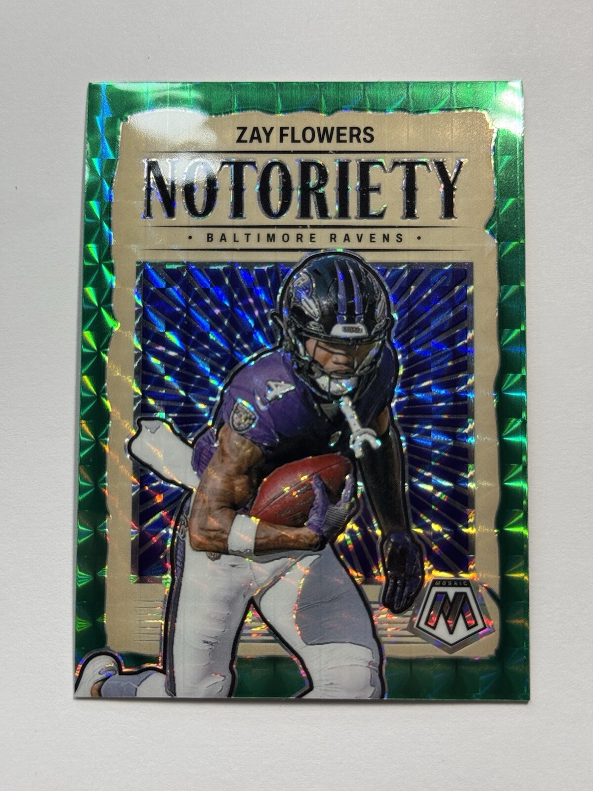 2024 Panini Mosaic - Zay Flowers #17 Green Mosaic Prizm for sale online ...