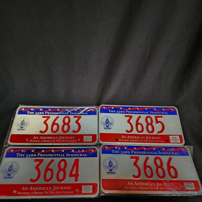 Washington DC 1997 53rd Presidential Inaugural License Plate New Sealed ...