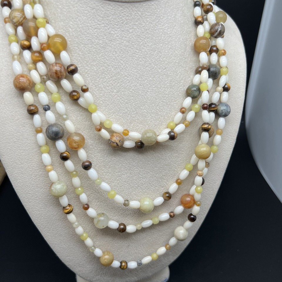 Jay King Sighed DTR Multi-GemStone super long 100” Necklace #90 | eBay