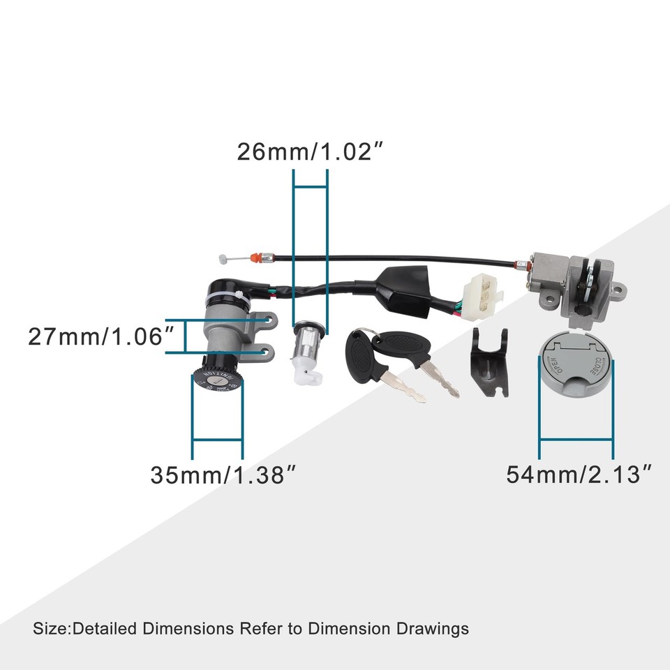 GOOFIT Ignition Switch Key Lock Gas Tank Cap Set Replacement for GY6 ...