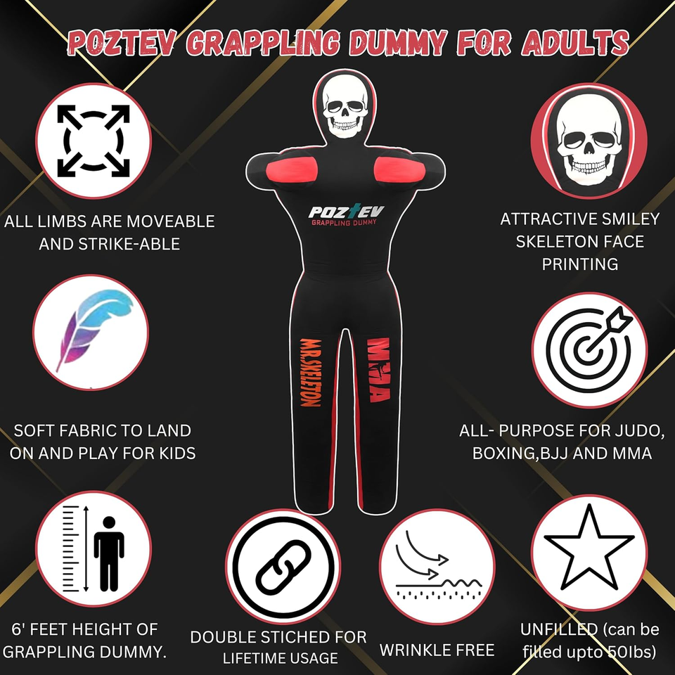 Adult Grappling Dummy – 6Ft Unfilled Wrestling Dummy for MMA, Jiu Jitsu ...
