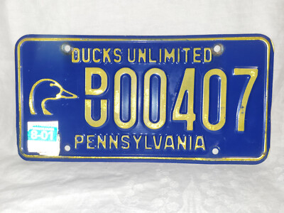 Pennsylvania DUCKS UNLIMITED license plate DU 407 Wildlife Hunter ...