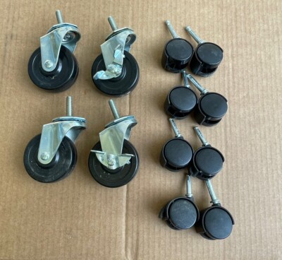 Casters Wheels Rollers Replacement Assorted Lot Casters Bulk 4 Large 8 Small | eBay