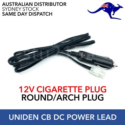 Uniden DC Power Lead Cable Square/Round Connector 12V Cigarette Plug CB ...