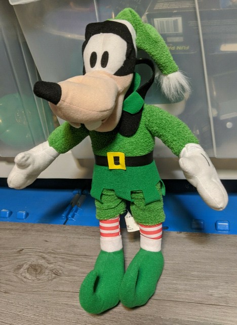 Disney Toy Factory 13" Goofy Plush Stuffed Elf Christmas Holiday Santa ...