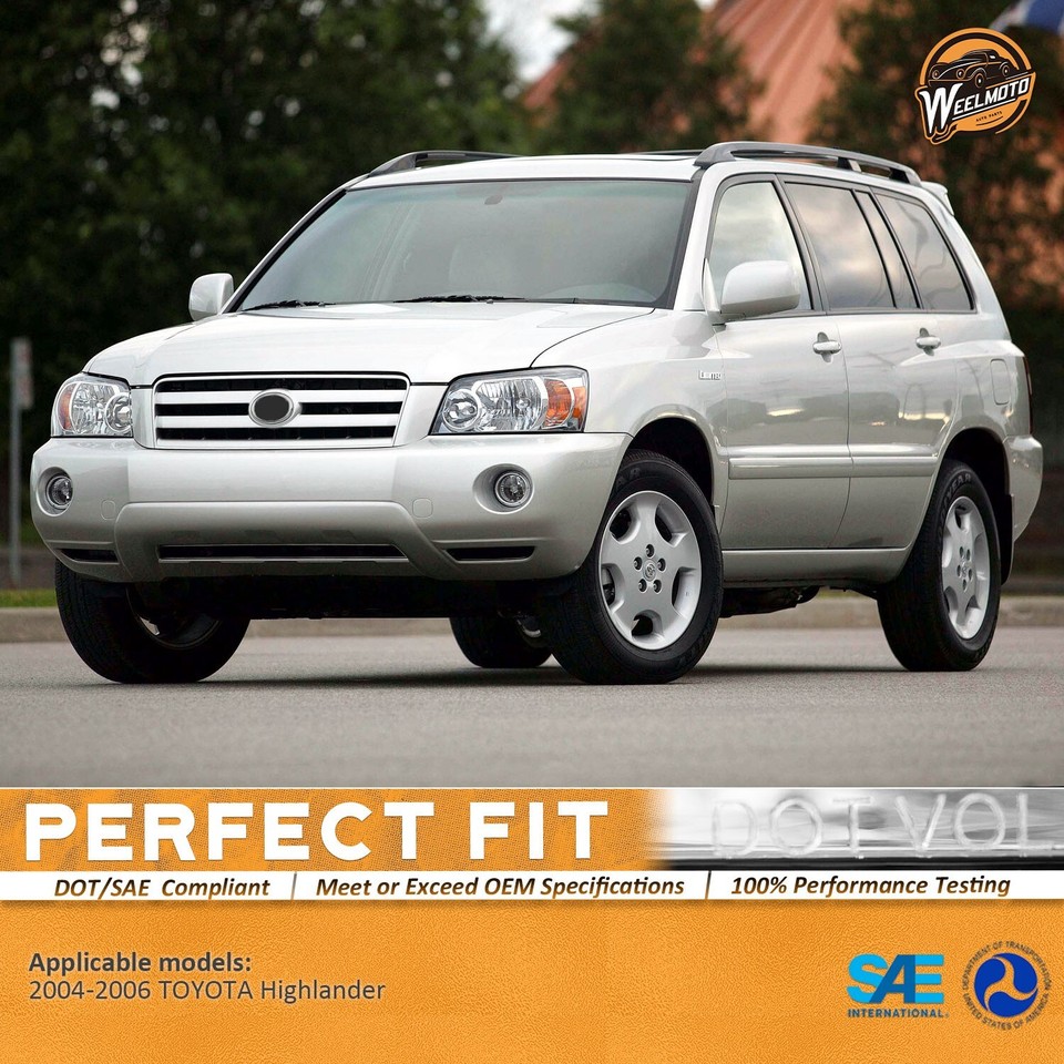 WEELMOTO Headlights For 2004-2006 Toyota Highlander Driver and ...