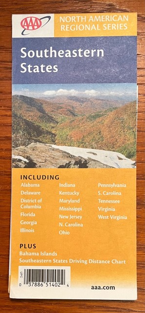 AAA Vintage Southeastern States Road Map for sale online | eBay