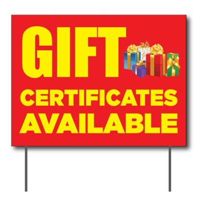 Gift Certificate Available | Sidewalk Yard Sign w/ Metal Stakes | 24"W ...