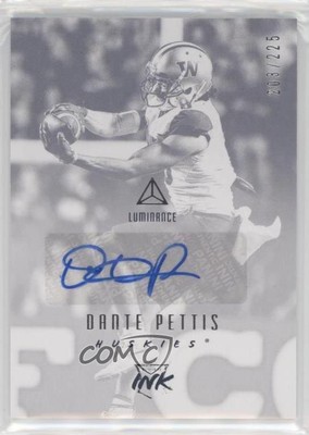 2018 Panini Luminance Rookie Ink /225 Dante Pettis #RI-DAP Rookie Auto ...