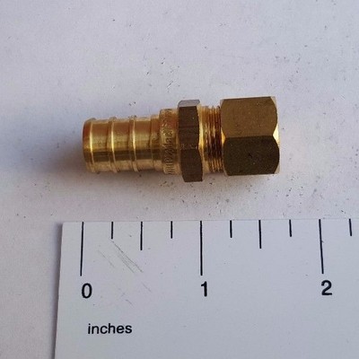 1 PIECE 1/2" PEX X 3/8" OD COMP. STRAIGHT ADAPTER FITTINGS, LEAD-FREE ...