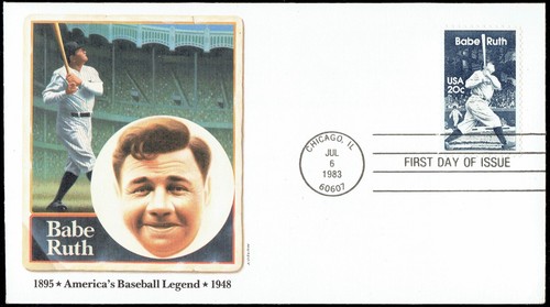 US 2046 Babe Ruth 20c FDC Jul 6, 1983 Koslow Cachet VF F2046-15 | eBay