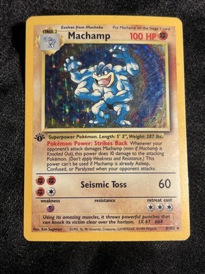 Machamp 8/102 1st Edition Holo Rare - Base Set WotC 1999 Pokémon TCG MP ...