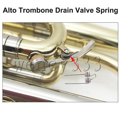Trombone Replacement Water Key Spit Valve Spring Metal Silver for Alto ...