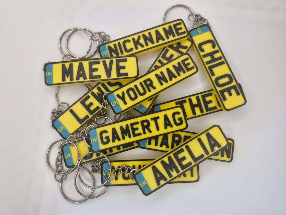 Customisable Car Number Registration Reg Plate Keyring Keychain ...