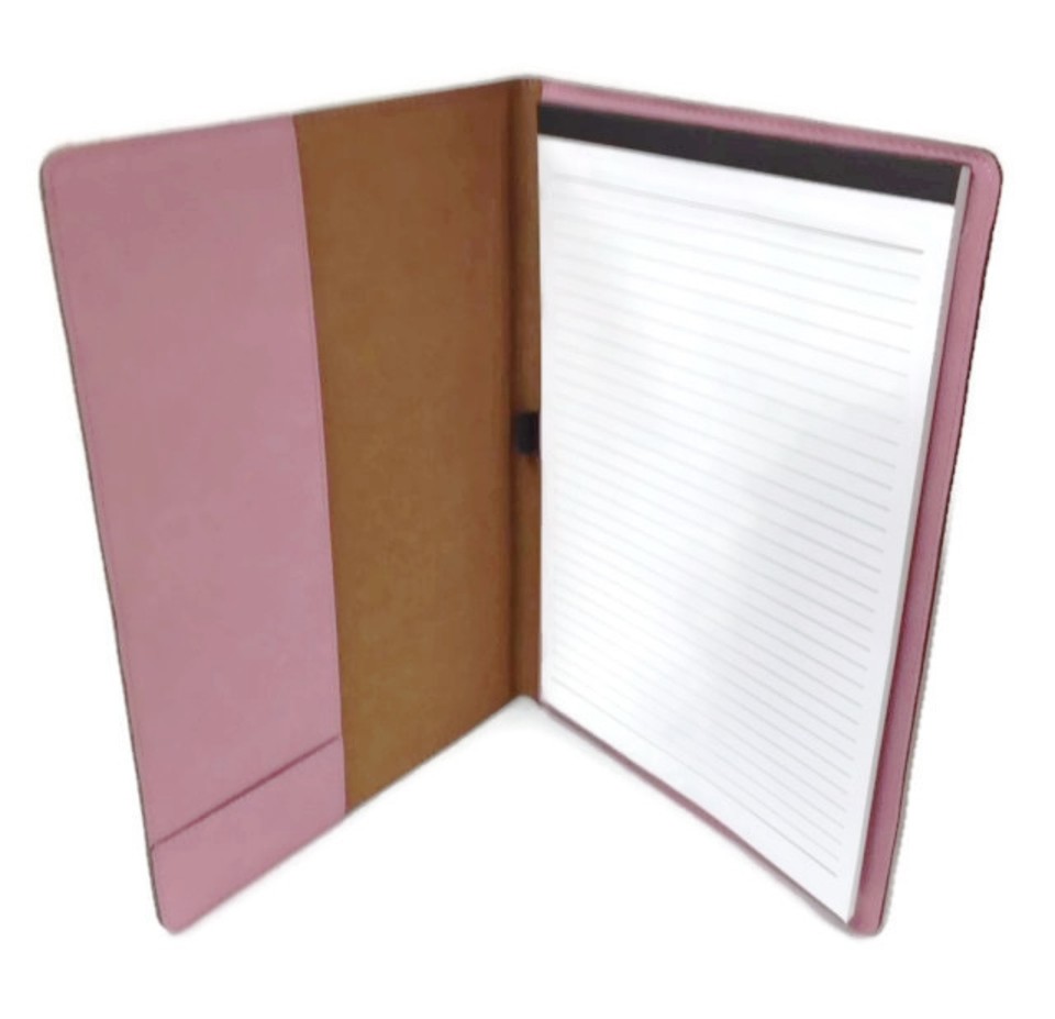 Personalized Portfolio Pink Leatherette Engraved Free Padfolio Journal ...