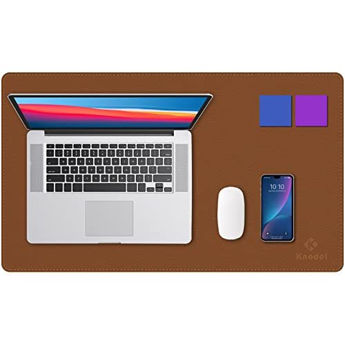 K KNODEL Desk Mat, Blotter, Dual-Sided Office Desk 23.6" x 13.8" Brown ...