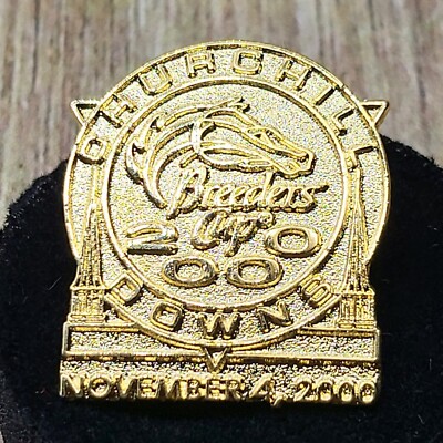 2000 Gold Churchill Downs Breeders Cup Lapel Hat Pin Horse Racing Only ...