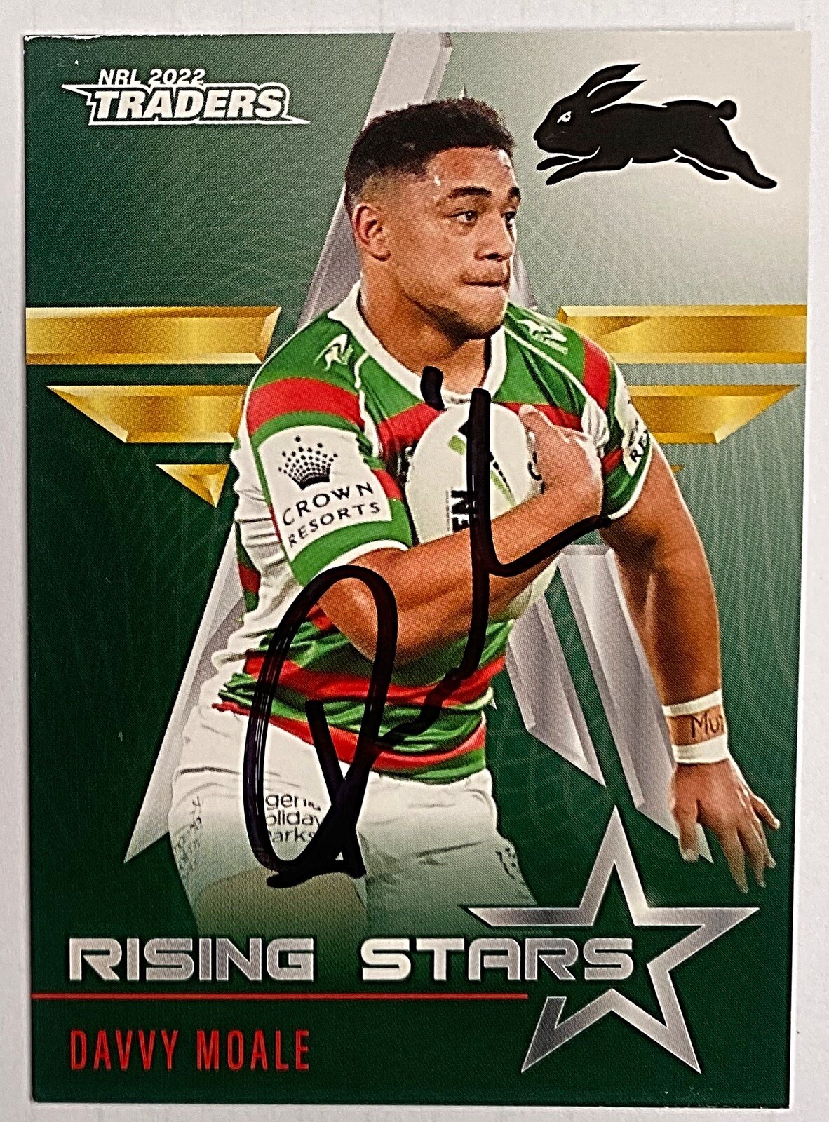DAVVY MOALE SOUTH SYDNEY RABBITOHS 2022 TRADERS RISING STARS NRL SIGNED ...