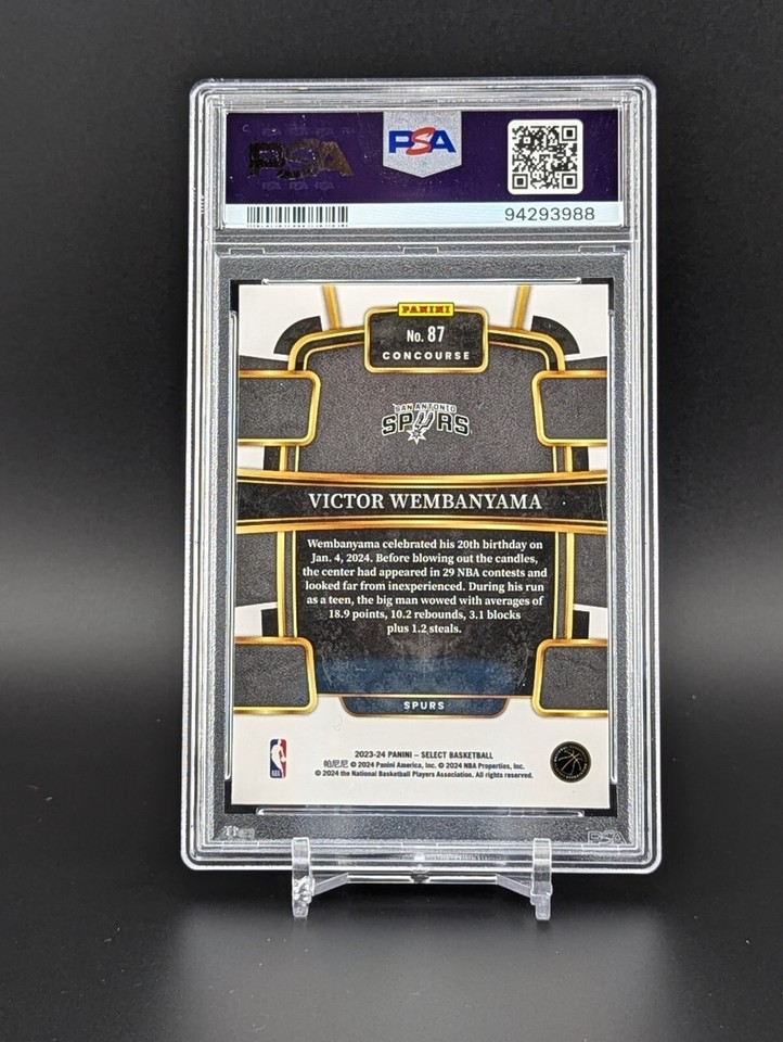Victor Wembanyama Wemby 2023 Panini Select #87 Blue Rookie RC - PSA 10 ...