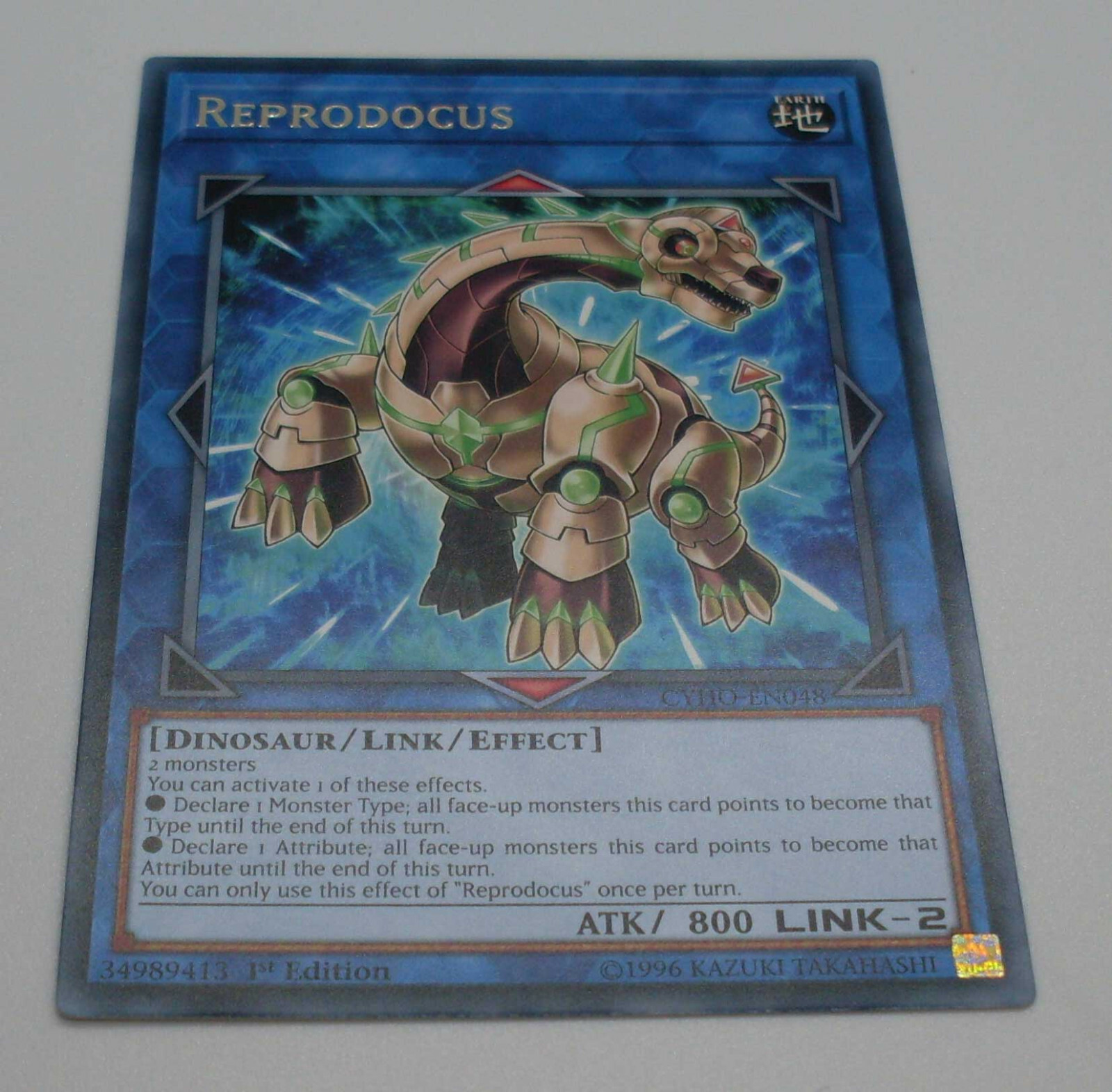 Yu-Gi-Oh Karte - Reprodocus - Dinosaur / Link / Effect - blau - Yugioh ...