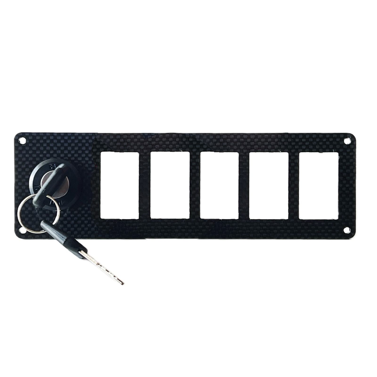 Carbon Fiber Plate Key Ignition 5 Slots Rocker Switch Panel Mounting ...