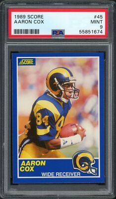 1989 Score Aaron Cox RC #45 PSA 9 - Los Angeles Rams | eBay